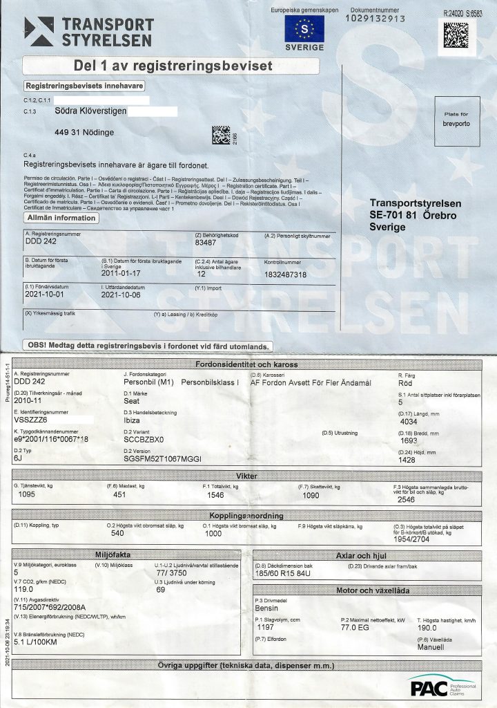 DOCUMENTE MASINI NEINMATRICULATE IN ROMANIA – PAC – Inmatriculari Brasov